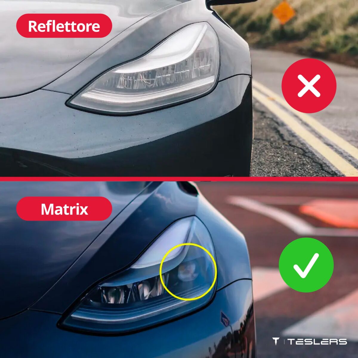 Tesla: un aggiornamento abiliterà i fari Matrix sulle Model Y e 3